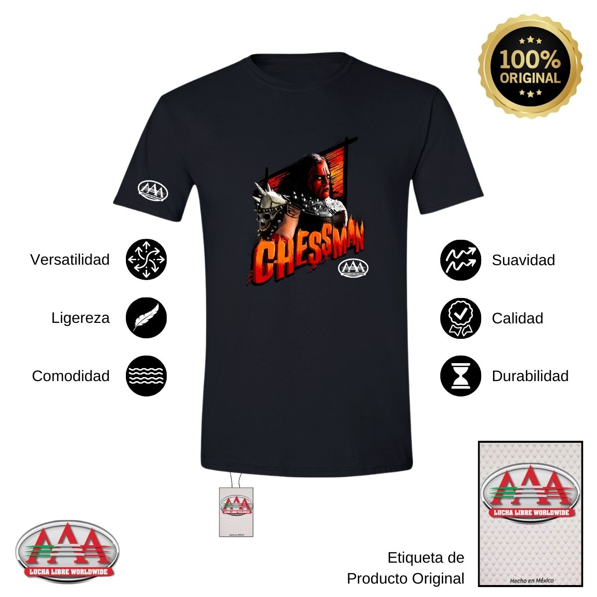 Playera Hombre Lucha Libre AAA Luchadores Chessman – Lucha LibreAAA