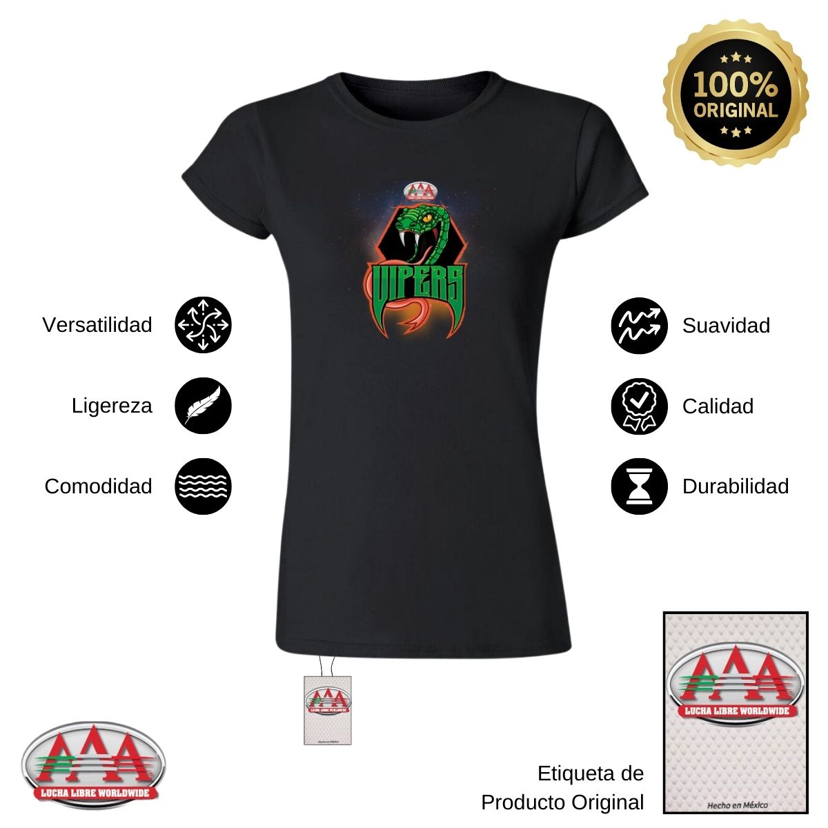 Playera Mujer Lucha Libre AAA Vipers – Lucha LibreAAA