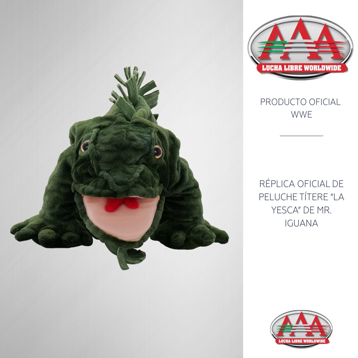 Peluche Suave Marioneta La Yesca Mr Iguana Lucha Libre AAA – Lucha LibreAAA